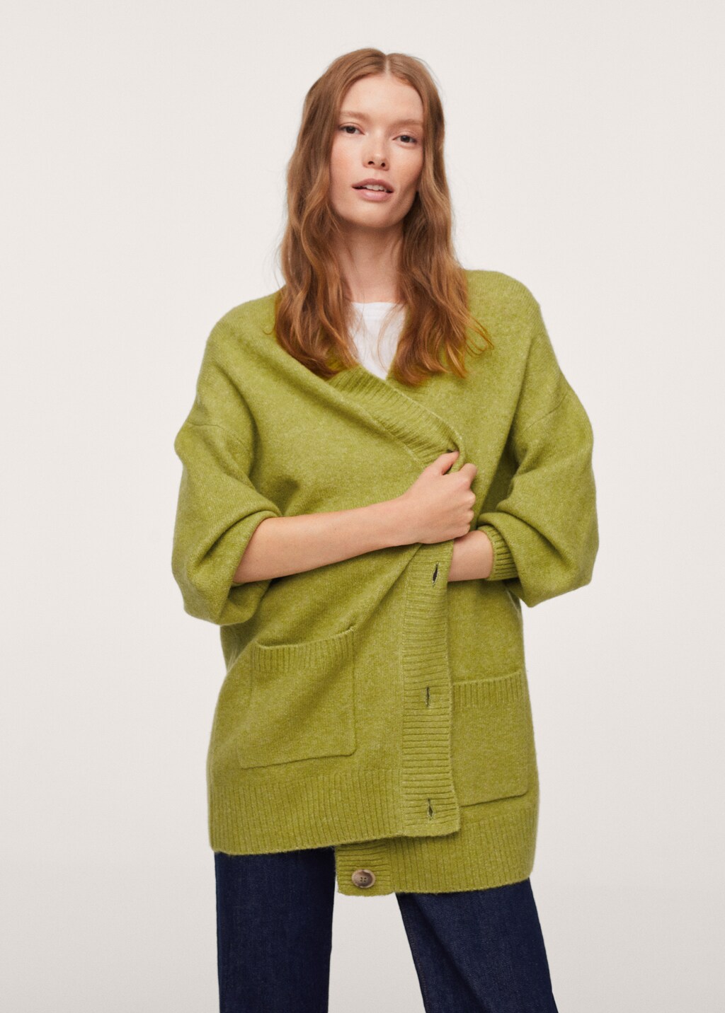 Oversize knit cardigan - Woman | MANGO OUTLET USA