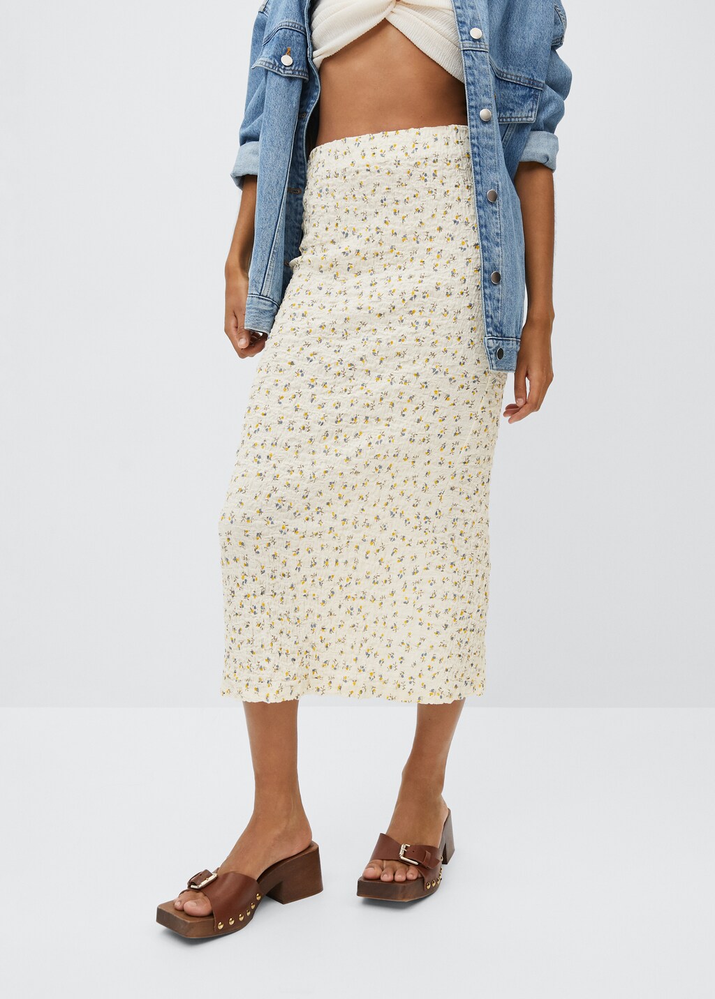 Texturerad bomull kjol