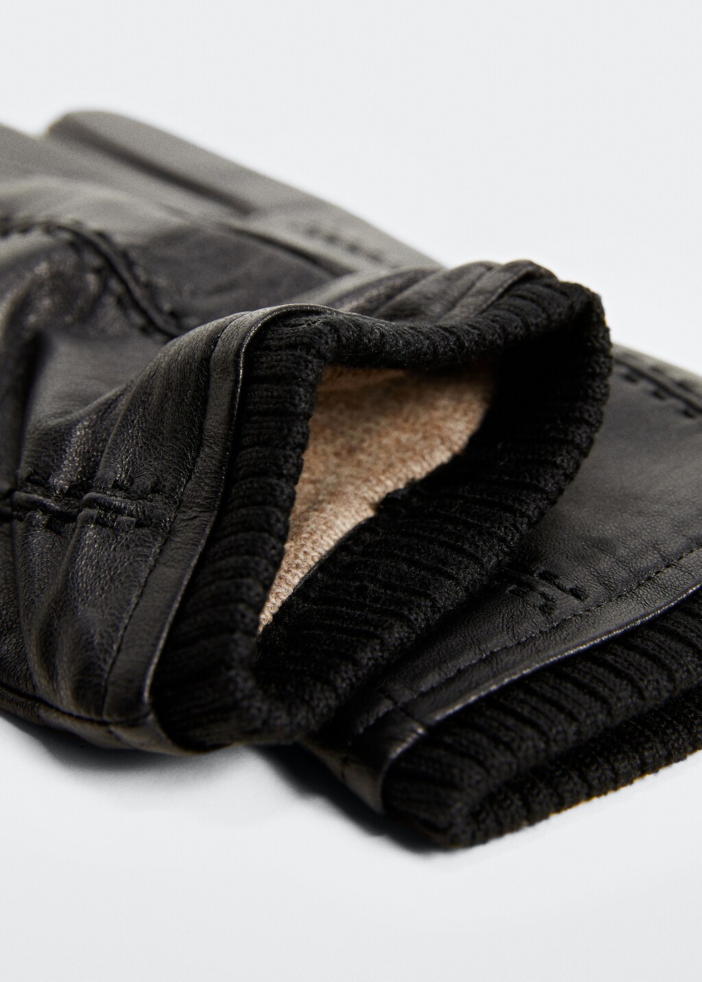 Kožne rukavice s podstavom od mješavine vune - Muškarci | MANGO OUTLET ...