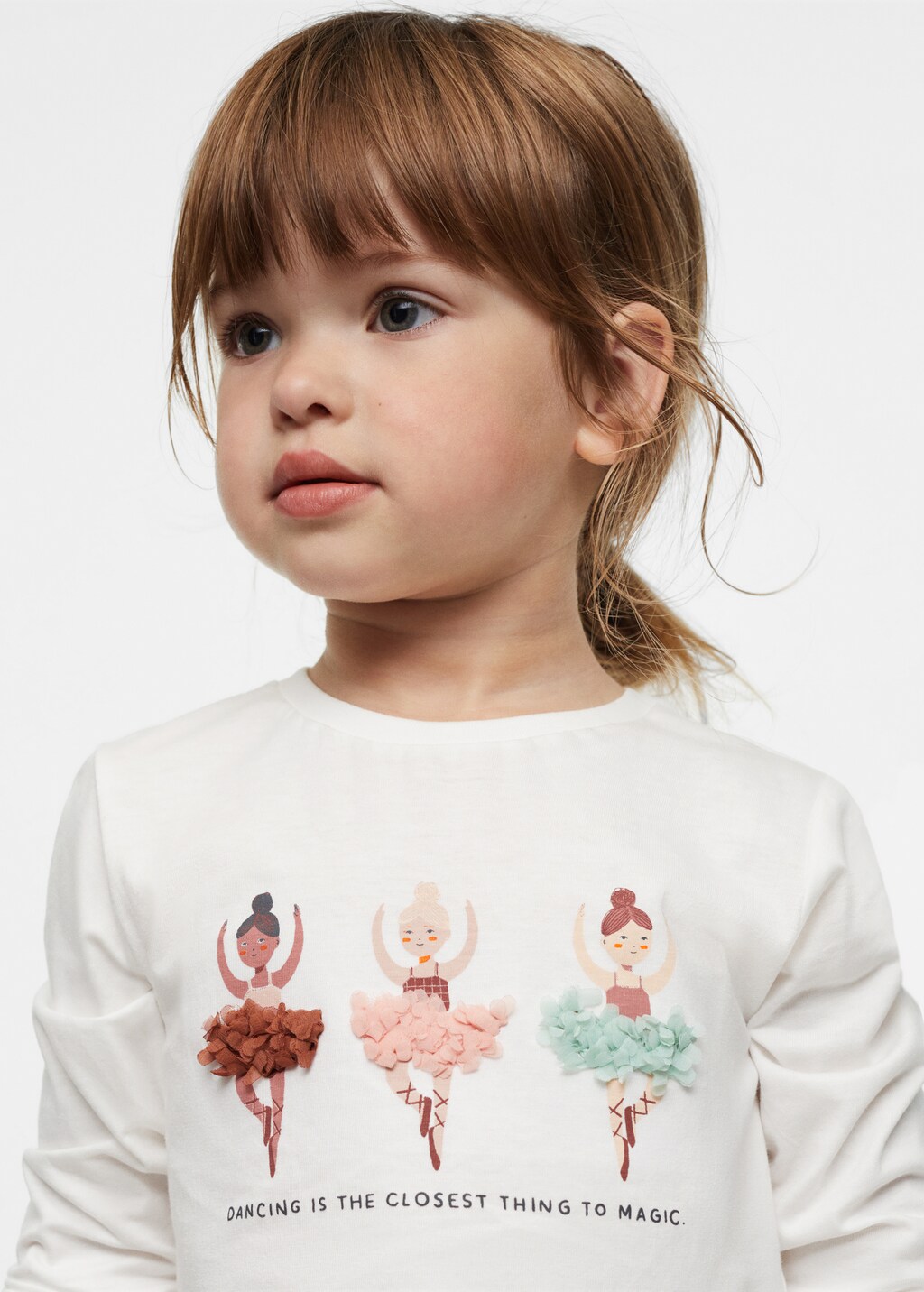T Shirt De Manga Comprida Com Relevo Menina Mango Outlet Portugal