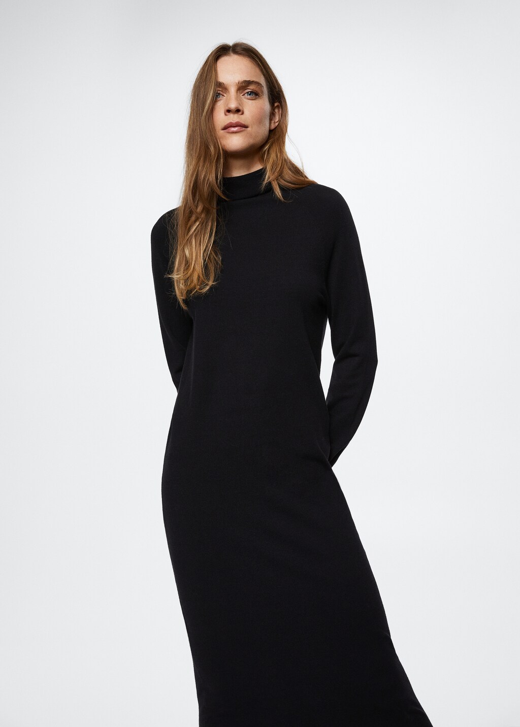 Robe maille col roulé