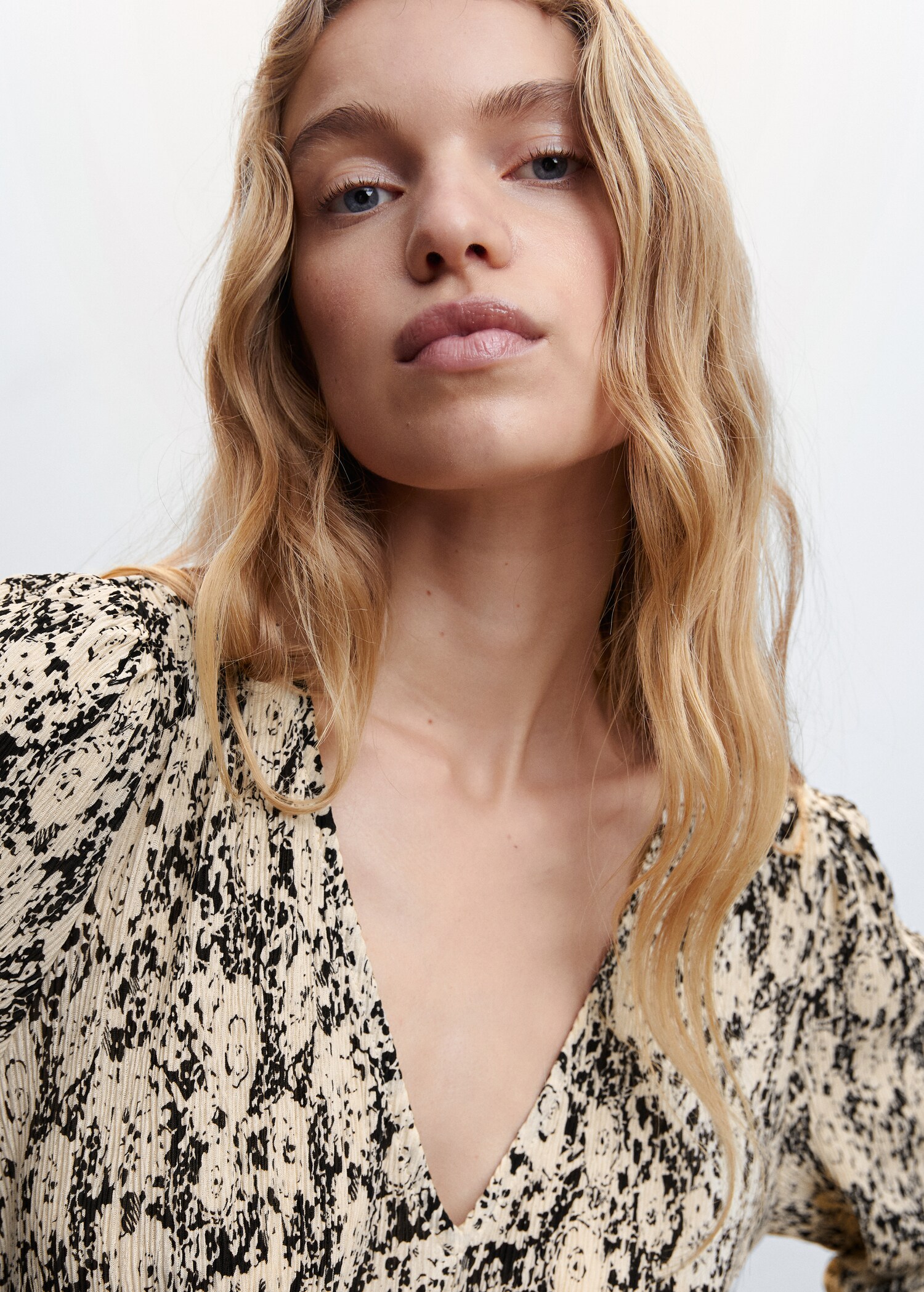 Textured Printed Dress Women Mango Outlet Usa