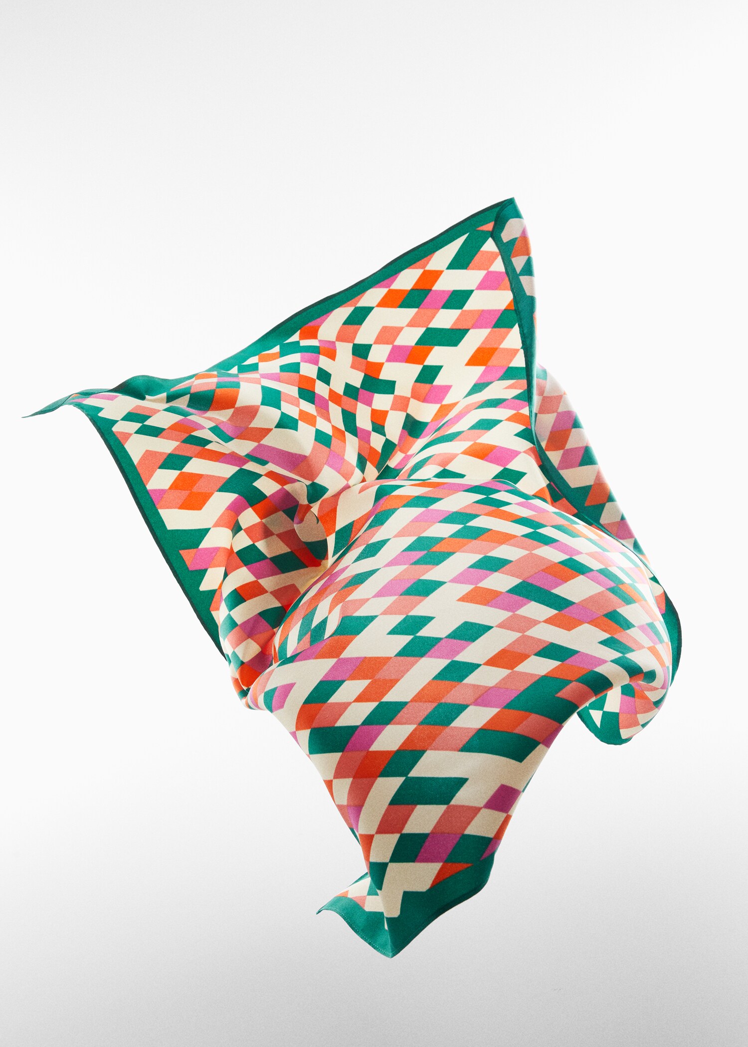 Geometric printed foulard