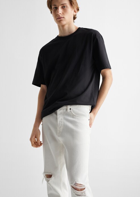 Ripped tapered-fit jeans - Teen Boy | MANGO OUTLET USA