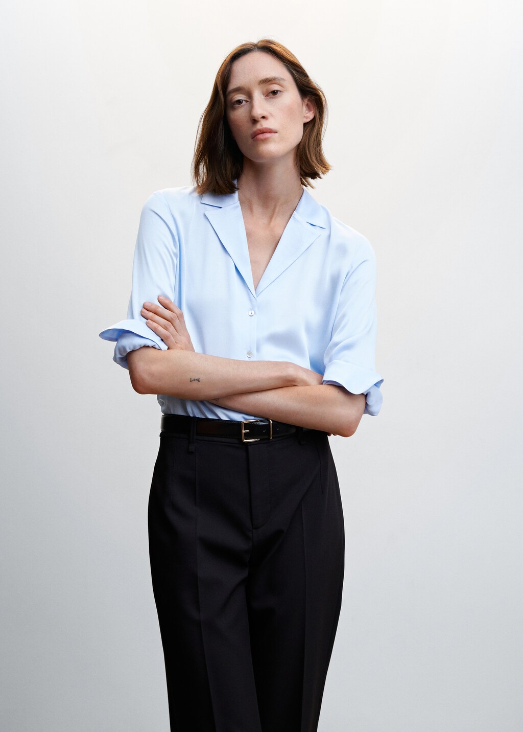 Lapels flowy shirt