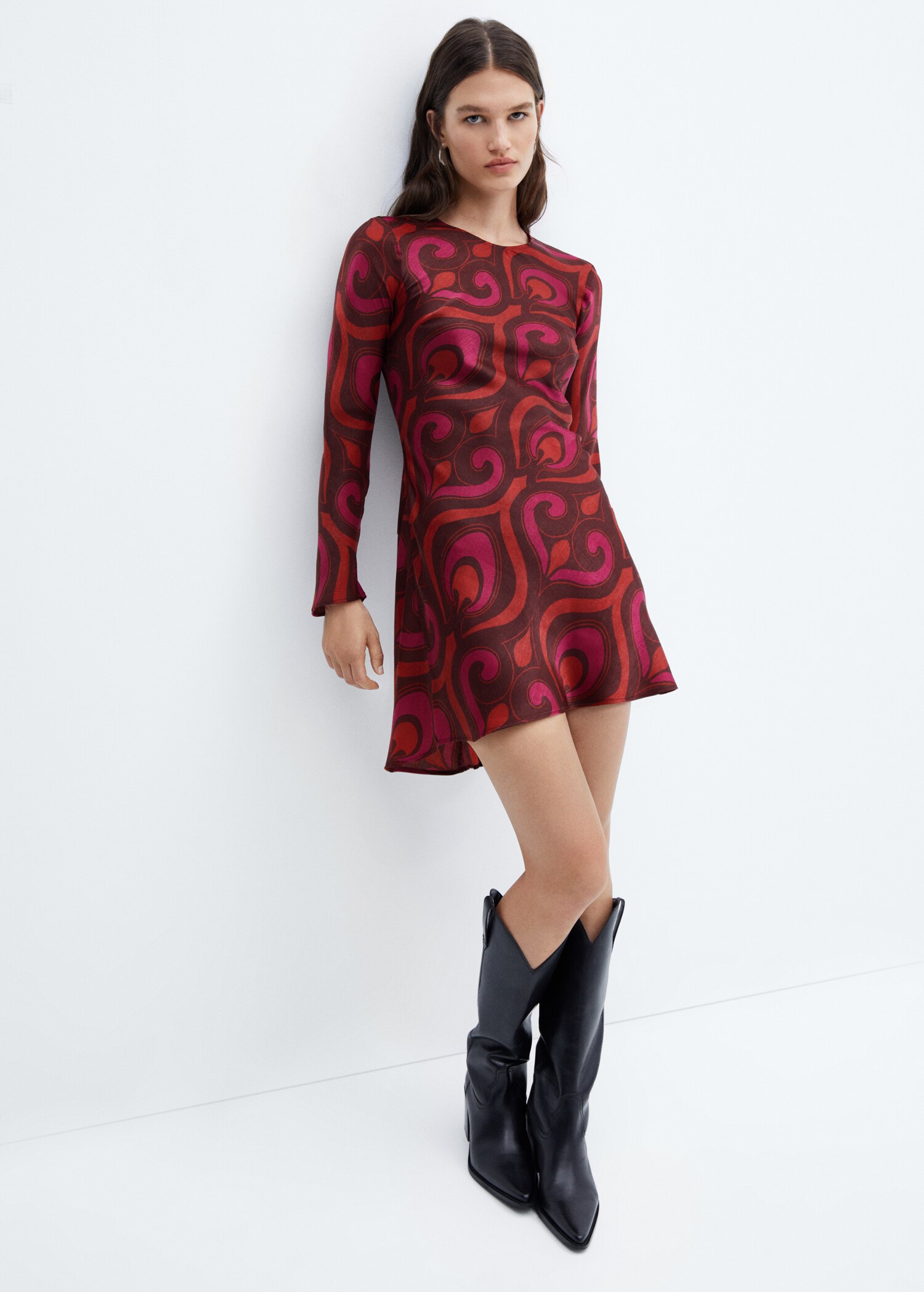 Printed short dress - Women | MANGO OUTLET USA