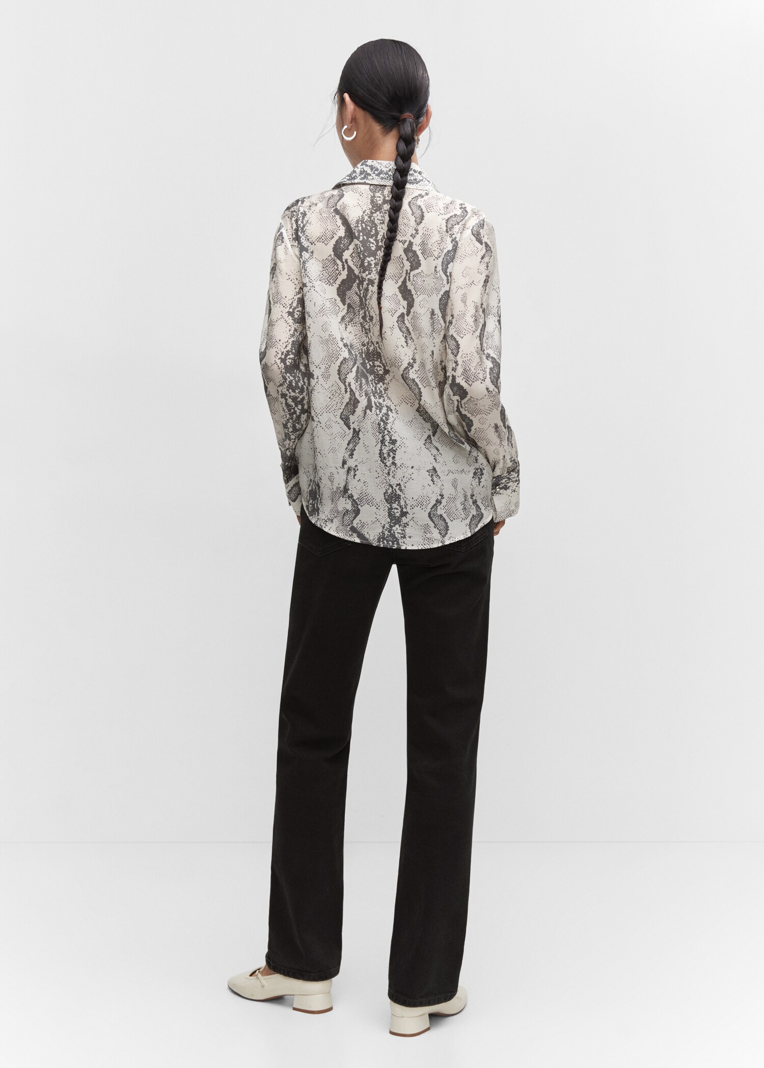 Snake-print lyocell shirt - Women | MANGO OUTLET USA