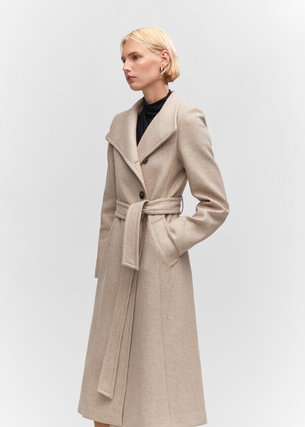 Belted Manteco wool coat - Women | MANGO OUTLET USA