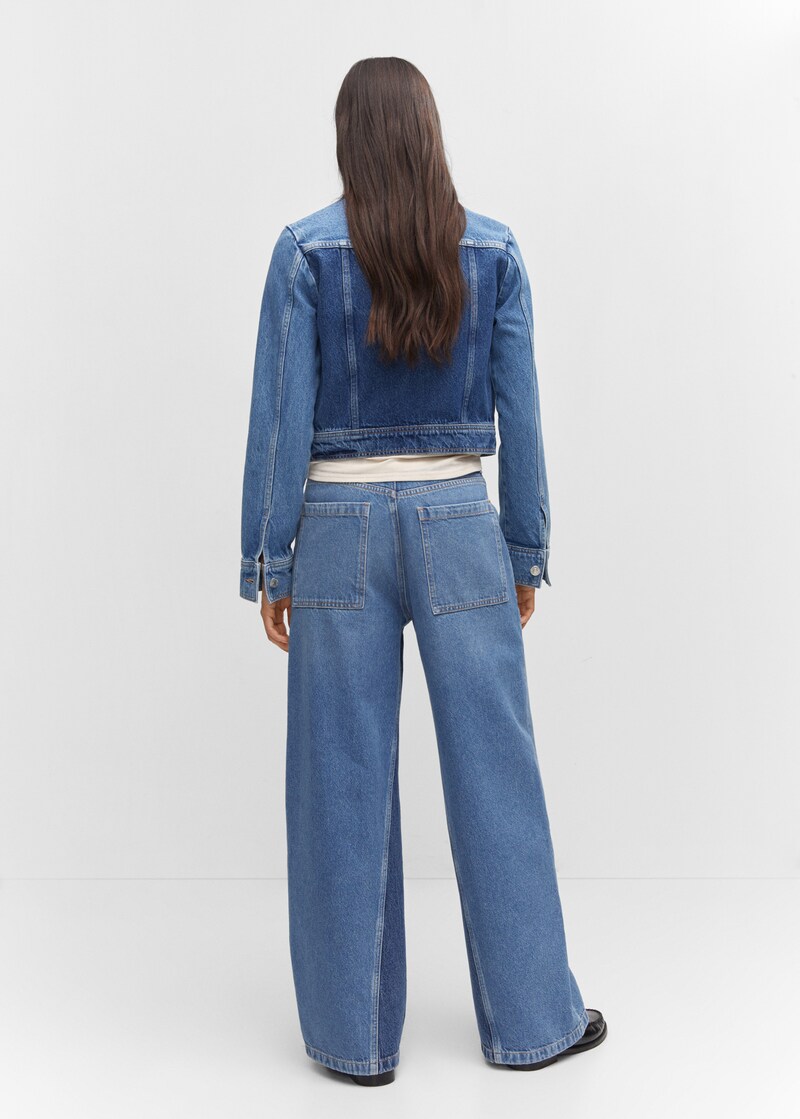 Contrast denim jacket - Women | MANGO OUTLET USA