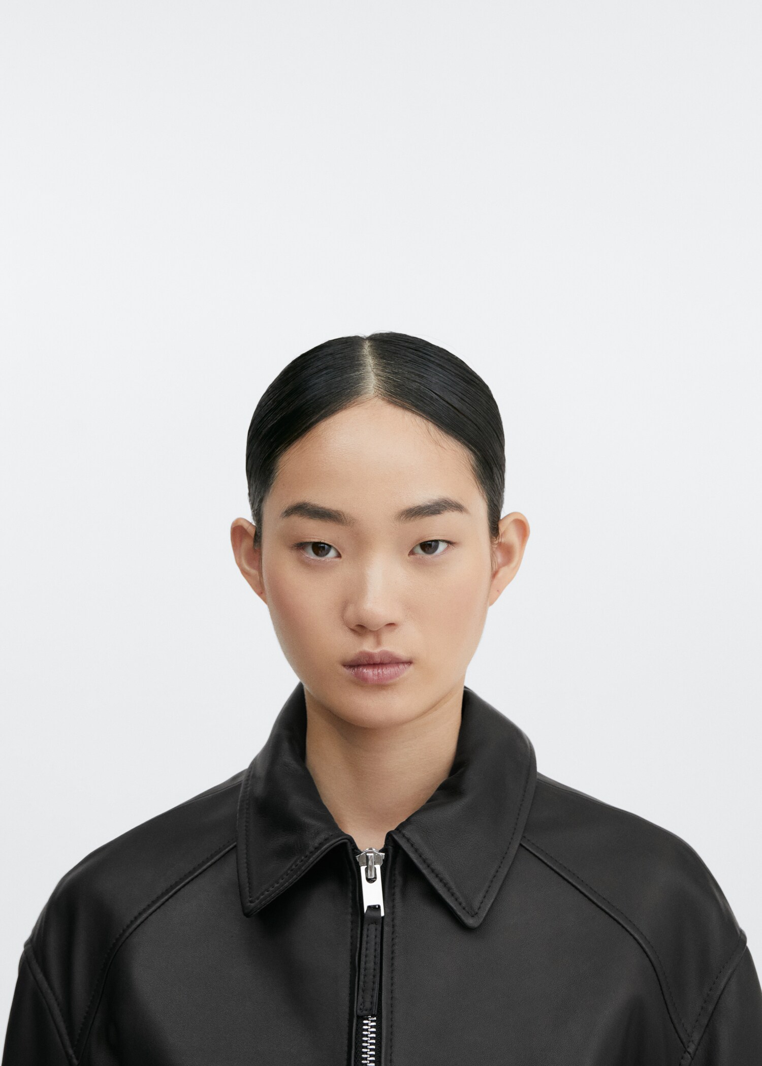 Leather aviator bomber jacket - Women | MANGO OUTLET USA