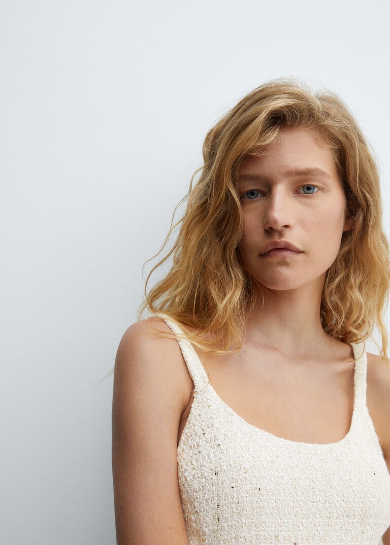 Tweed dress with strap - Women | MANGO OUTLET Bulgaria