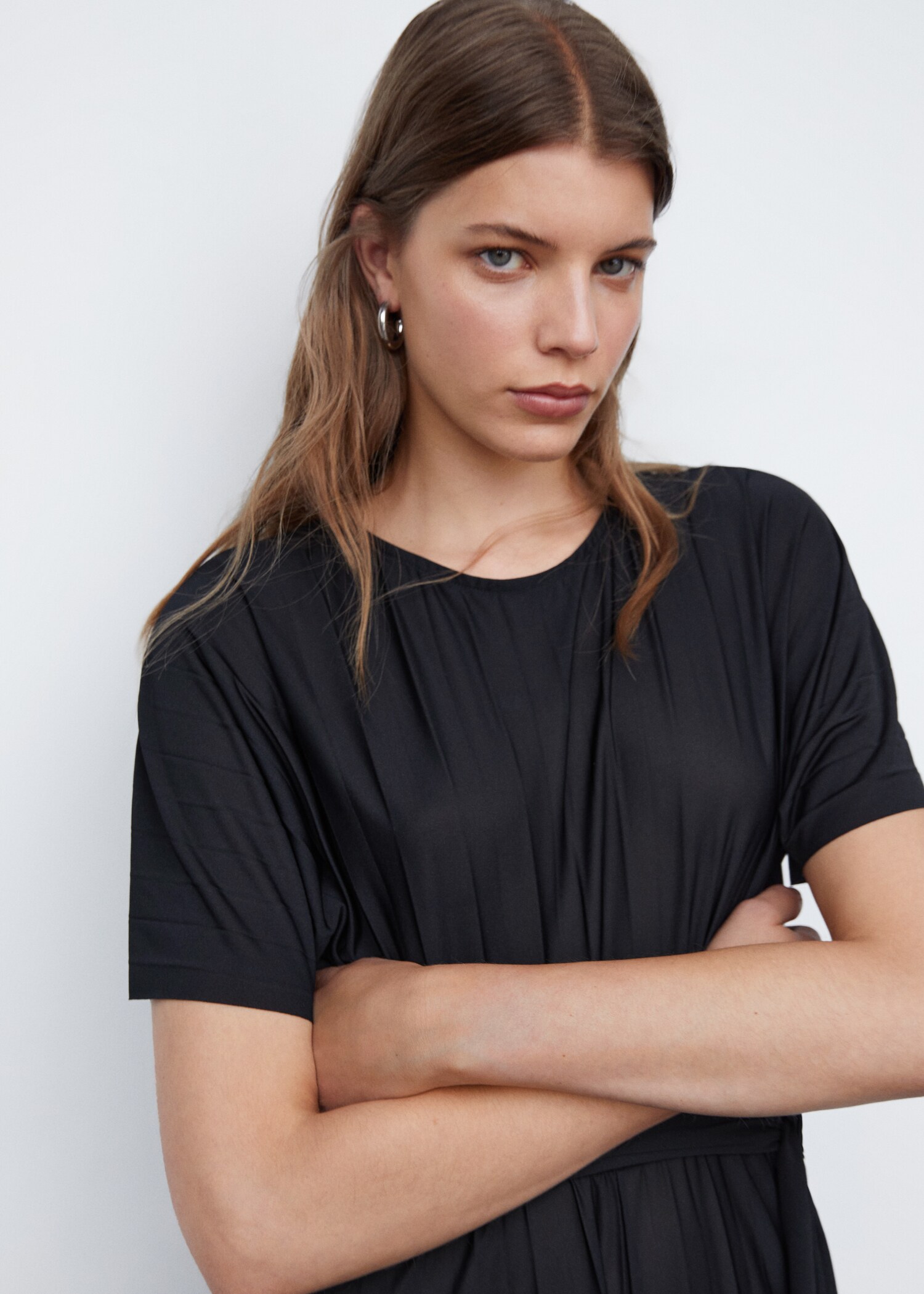 Pleated jumpsuit with bow - Women | MANGO OUTLET USA