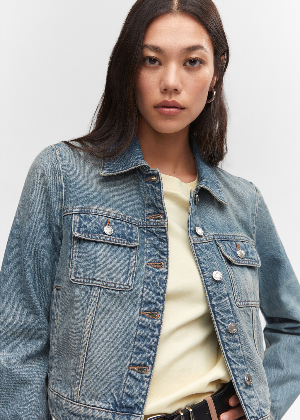 Pocketed denim jacket - Women | MANGO OUTLET USA