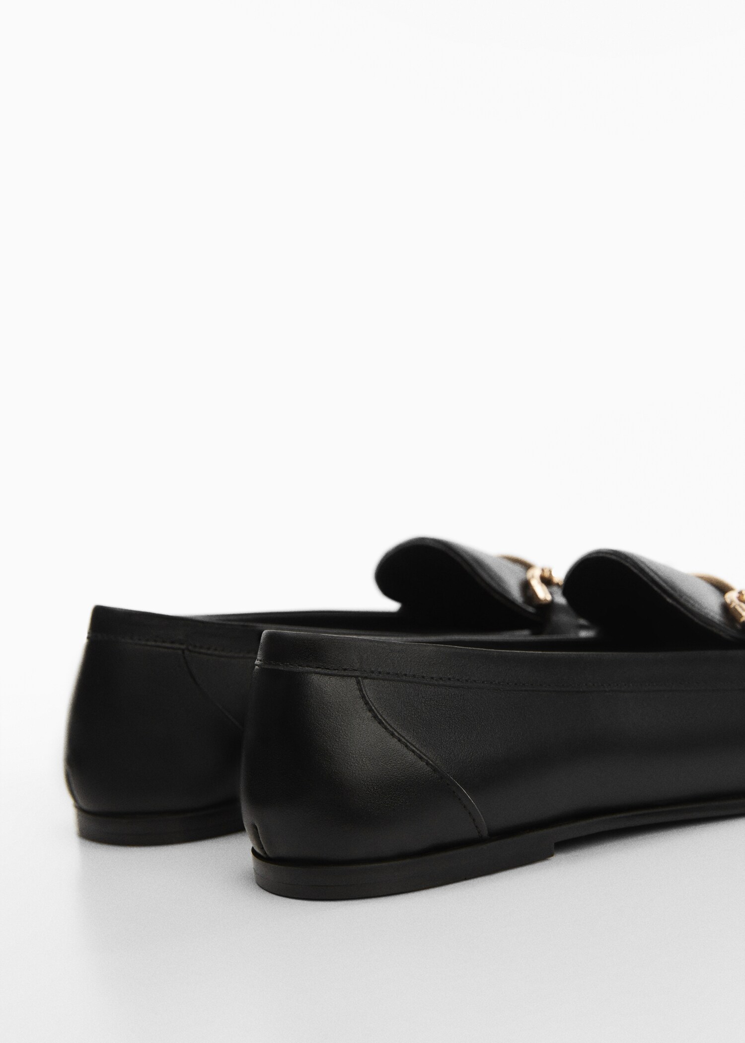 Leather loafers with metallic detail - Women | MANGO OUTLET United Kingdom