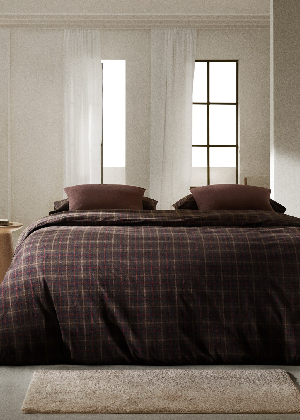 Multi-coloured check flannel duvet cover Queen bed - Home | MANGO ...