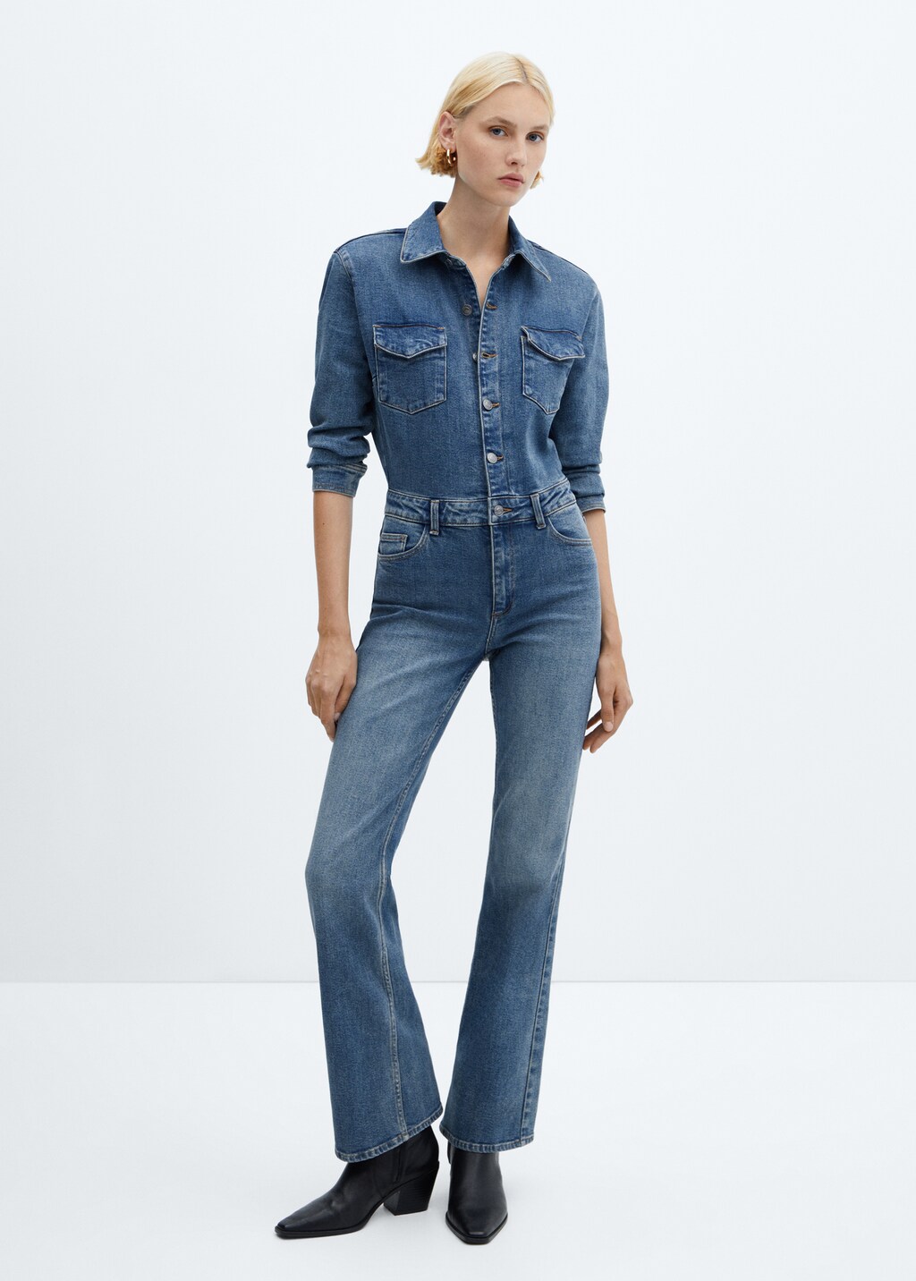 Long Denim Jumpsuit Women Mango Outlet Usa