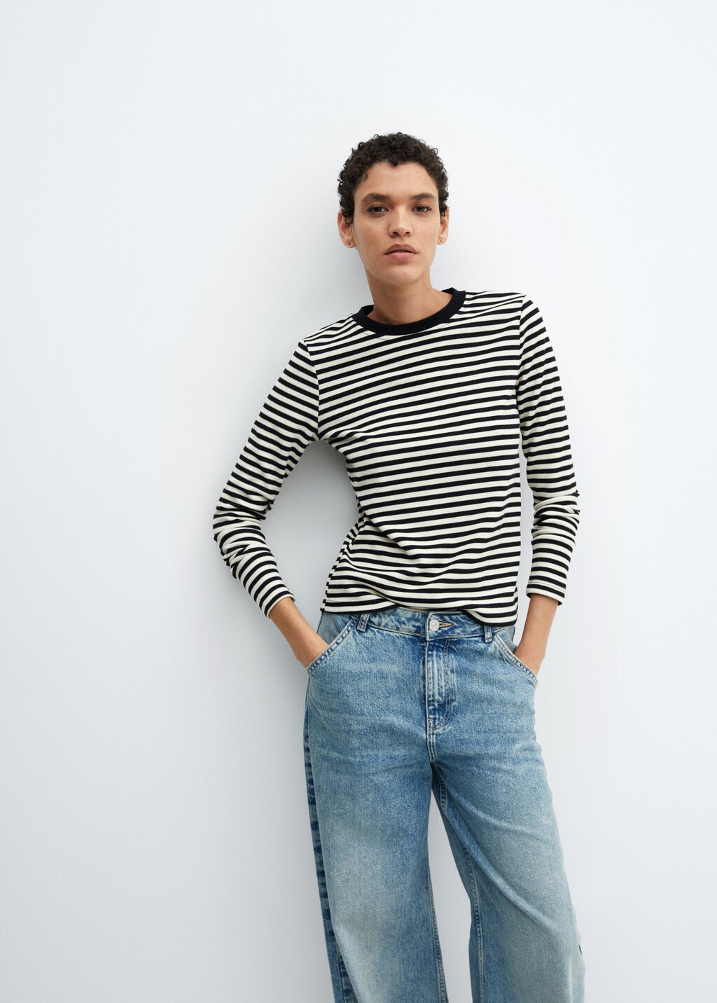Striped long sleeves t-shirt - Women | MANGO OUTLET USA Striped long sleeves t-shirt - Women | MANGO OUTLET USA