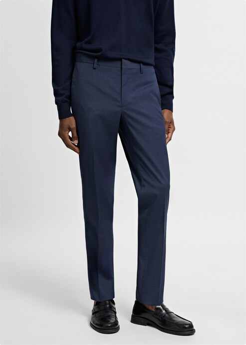 Super slim-fit printed suit trousers - Men | MANGO OUTLET Greece