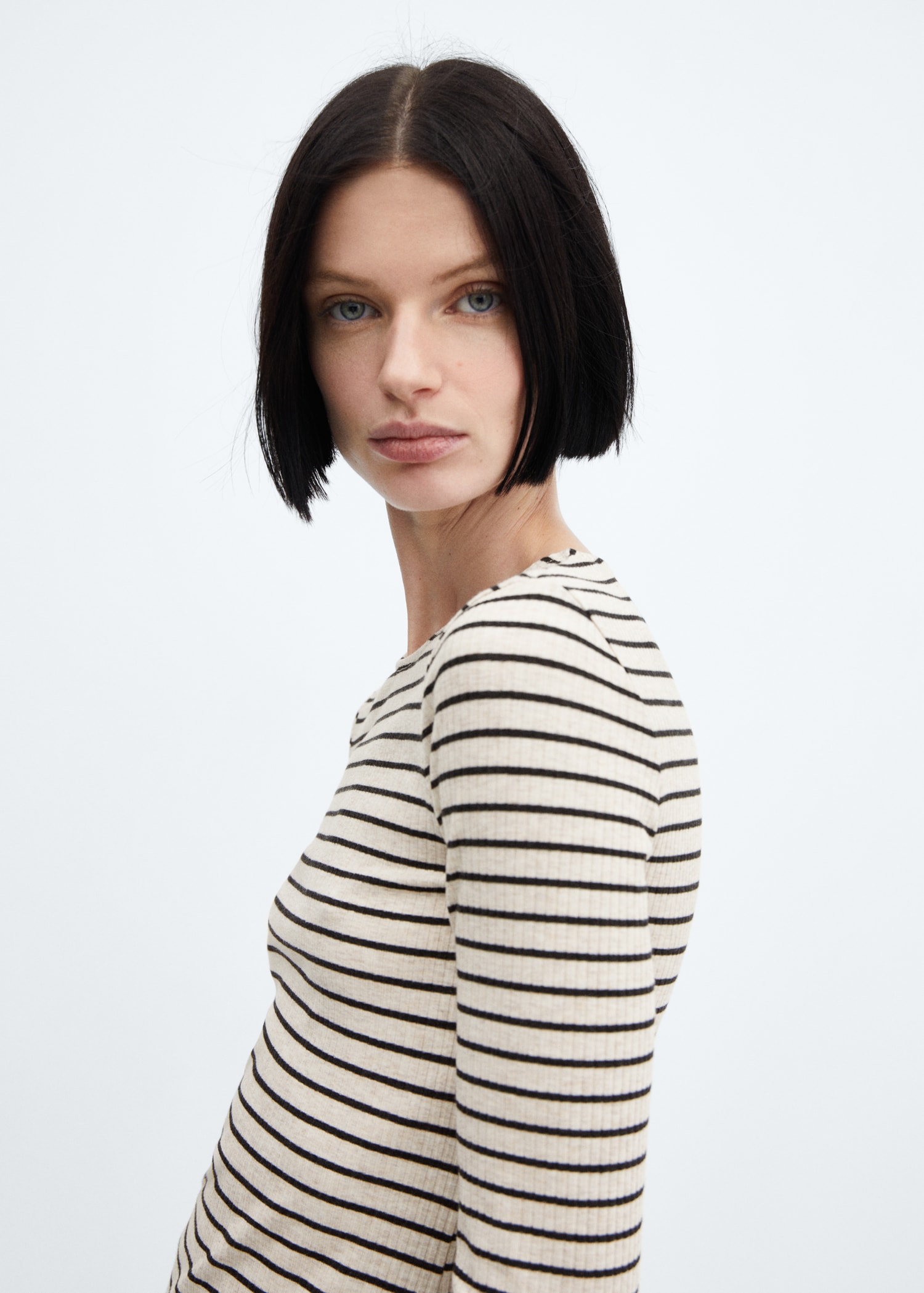 Striped ribbed dress - Women | MANGO OUTLET USA