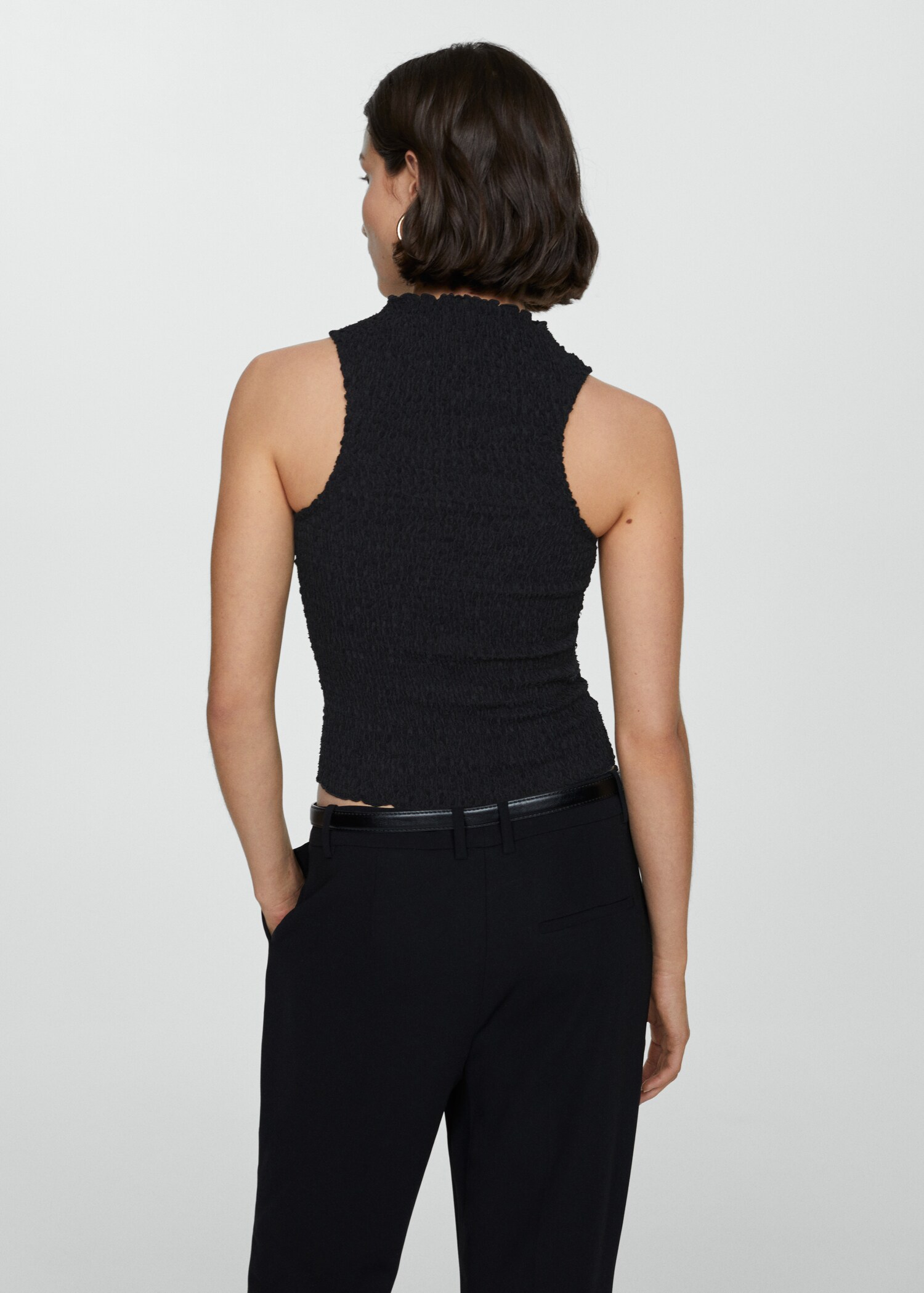 Ruched-texture top - Women | MANGO OUTLET USA