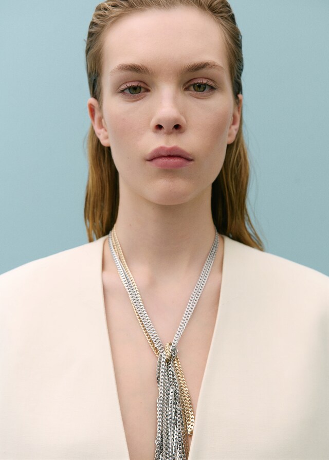 Blazer de fato sem lapelas - Mulher | MANGO OUTLET Portugal