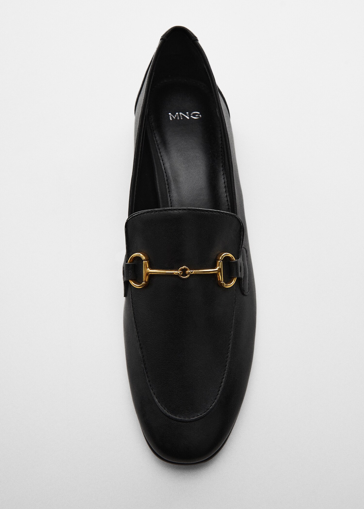 Leather loafers with metallic detail - Women | MANGO OUTLET USA