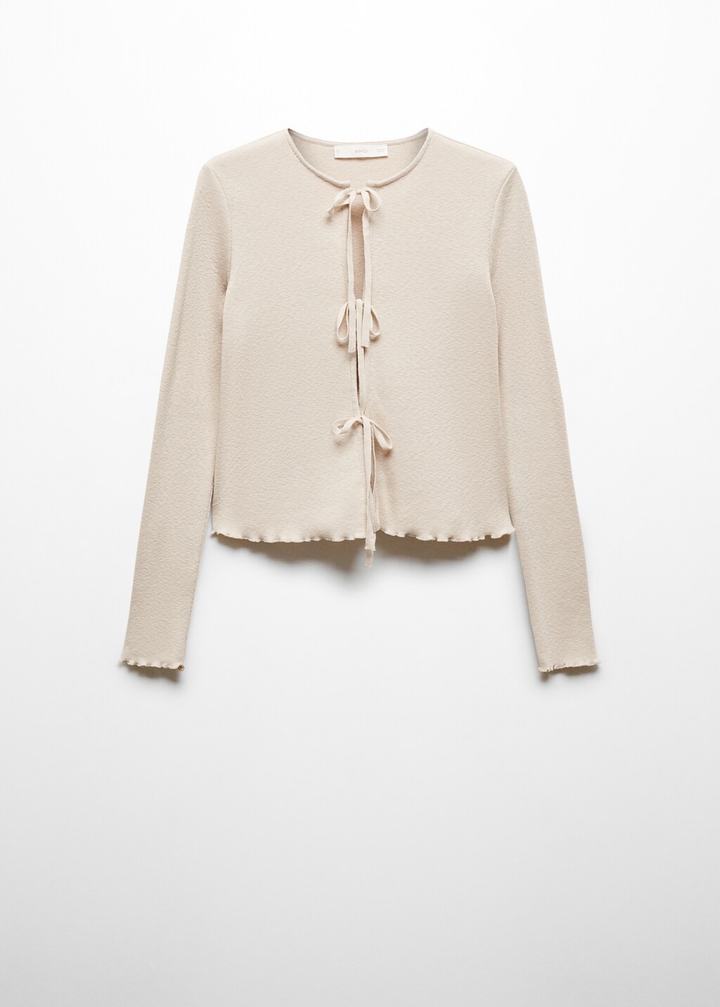 Knitted cardigan with ties - Women | MANGO OUTLET USA Knitted cardigan with ties - Women | MANGO OUTLET USA