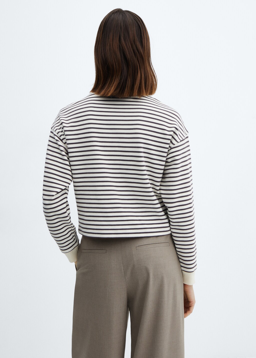 Striped knitted sweatshirt - Women | MANGO OUTLET USA Striped knitted sweatshirt - Women | MANGO OUTLET USA