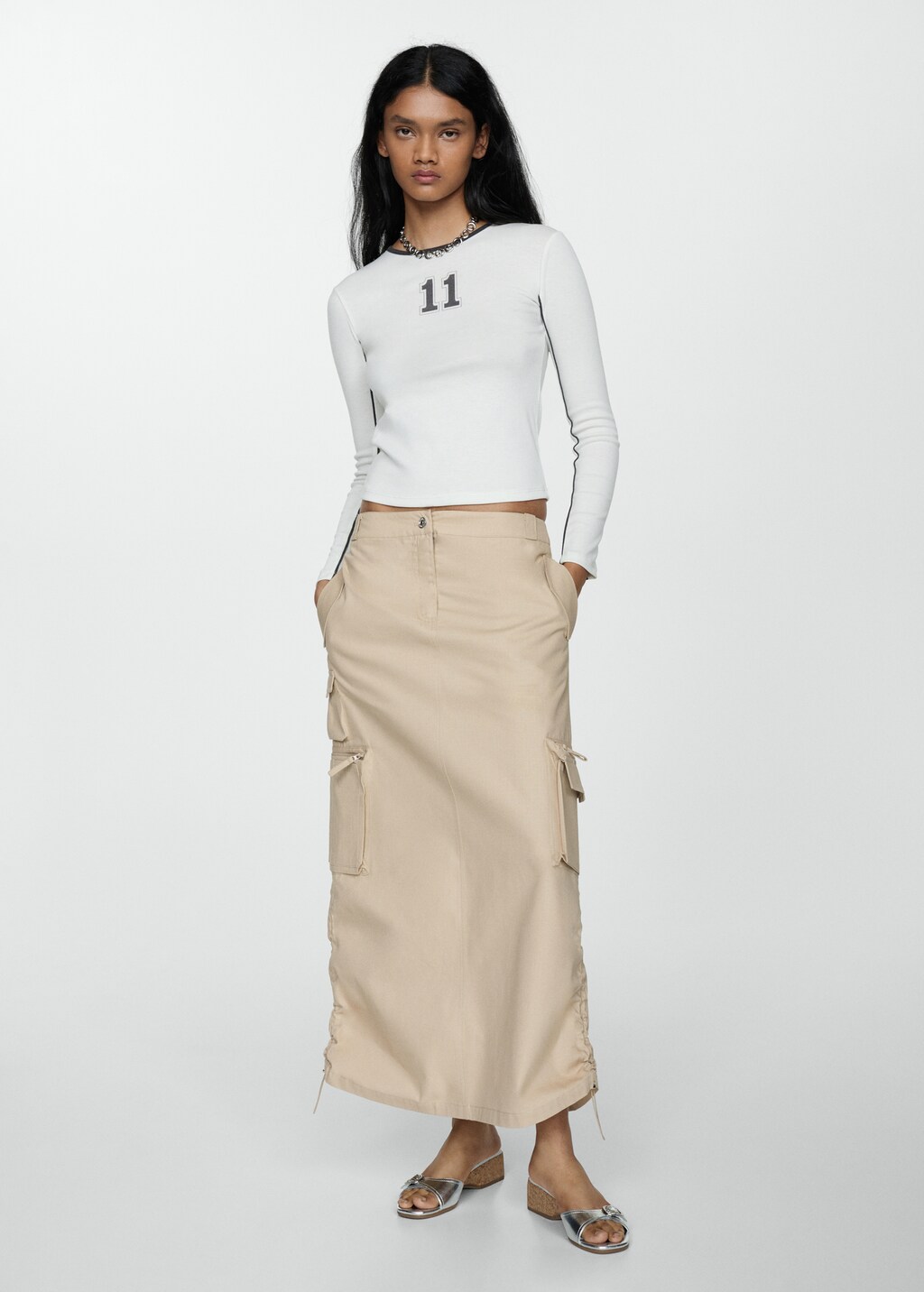 Parachute skirt with cargo pockets - Women | MANGO OUTLET USA Parachute skirt with cargo pockets - Women | MANGO OUTLET USA
