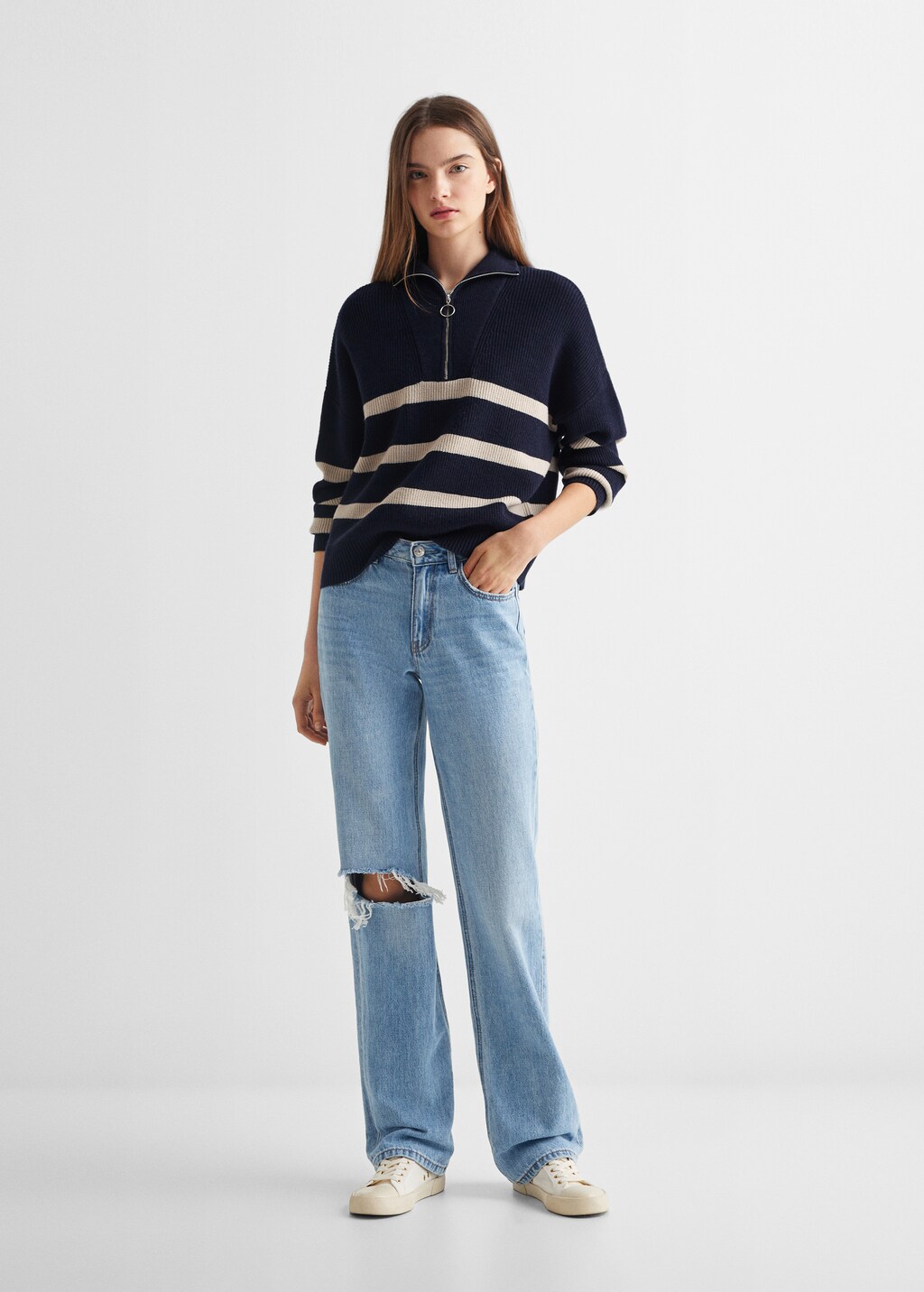 Zip knit sweater - Teen Girl | MANGO OUTLET USA Zip knit sweater - Teen Girl | MANGO OUTLET USA