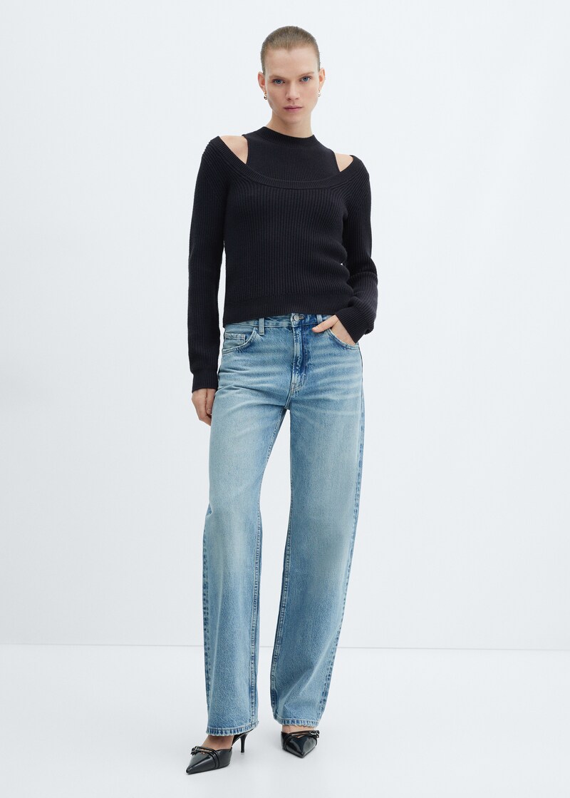Low-cut neck sweater - Women | MANGO OUTLET United Kingdom