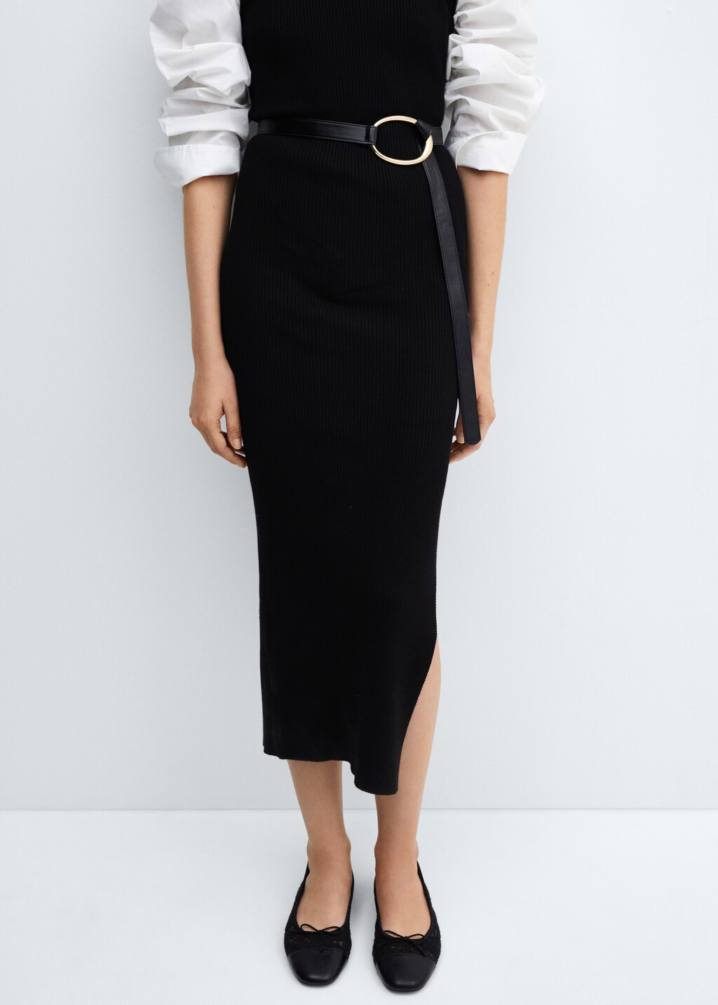 Lace ballet flats with bow - Women | MANGO OUTLET USA