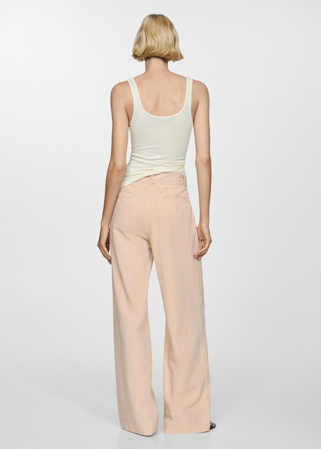 Flowy wideleg trousers with belt - Women | MANGO OUTLET USA Flowy wideleg trousers with belt - Women | MANGO OUTLET USA