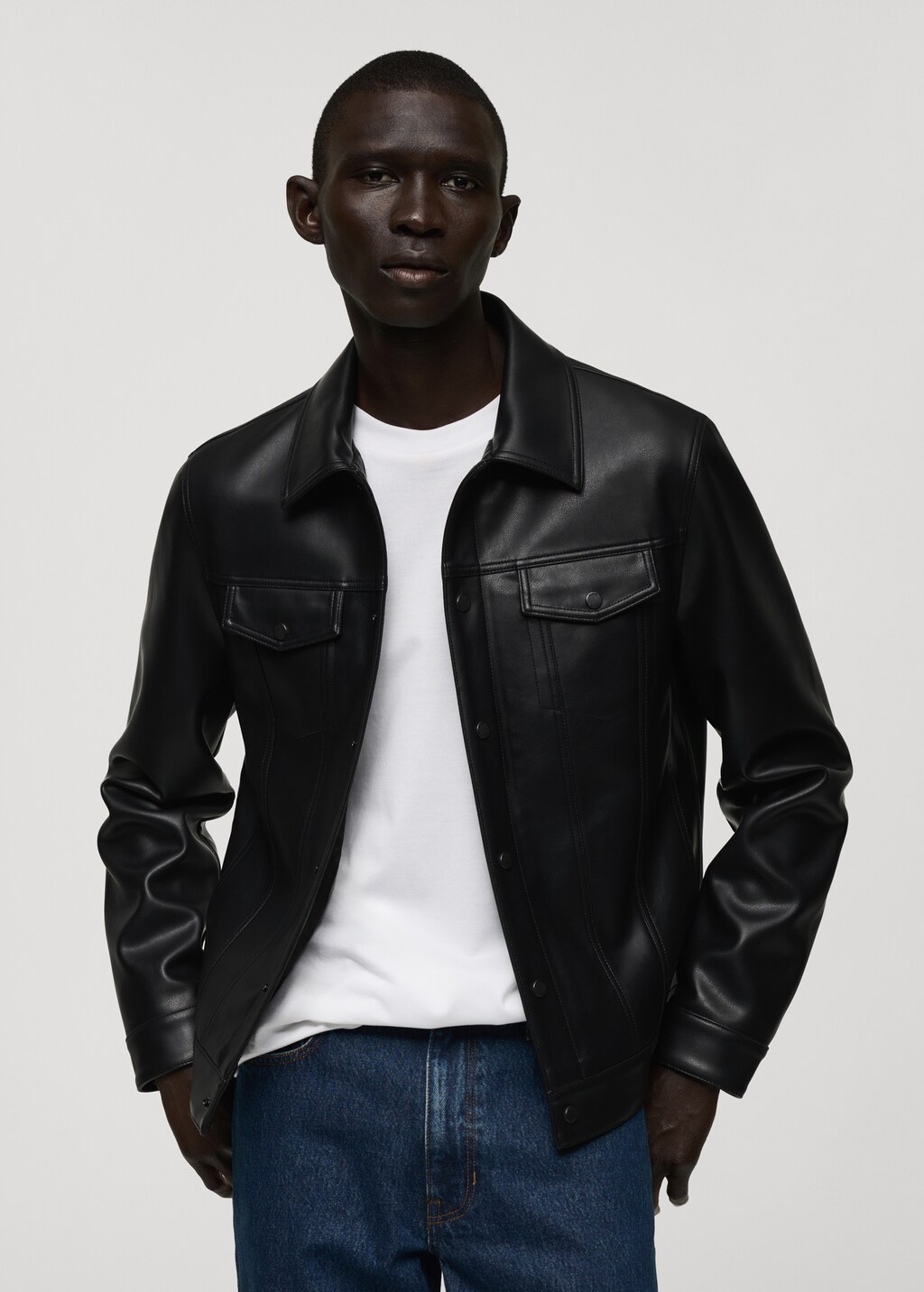 Faux-leather jacket with pockets - Men | MANGO OUTLET Cyprus (Euros)