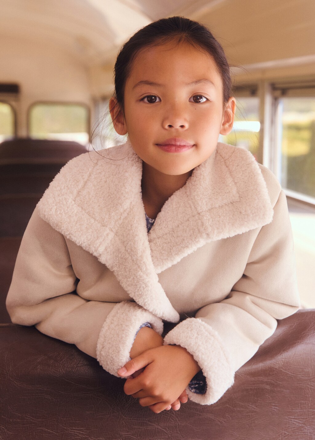 Manteau double face imitation fourrure - Fille | MANGO OUTLET France ...