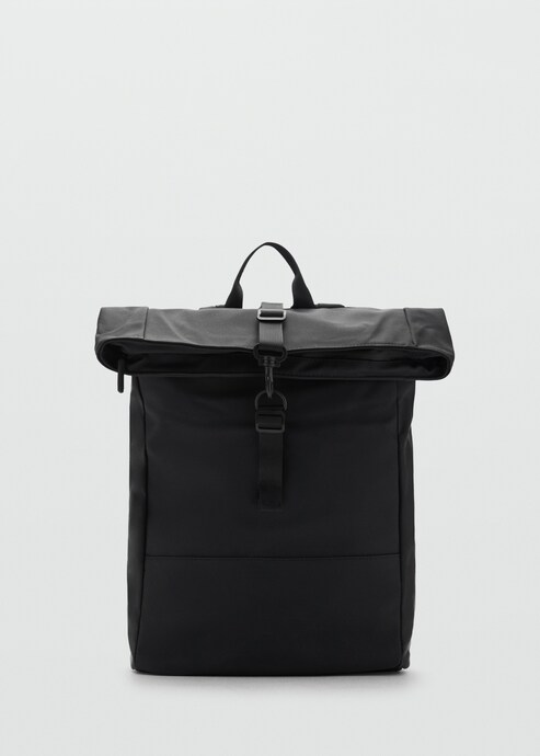 Rubberized backpack with flap closure - Men | MANGO OUTLET USA