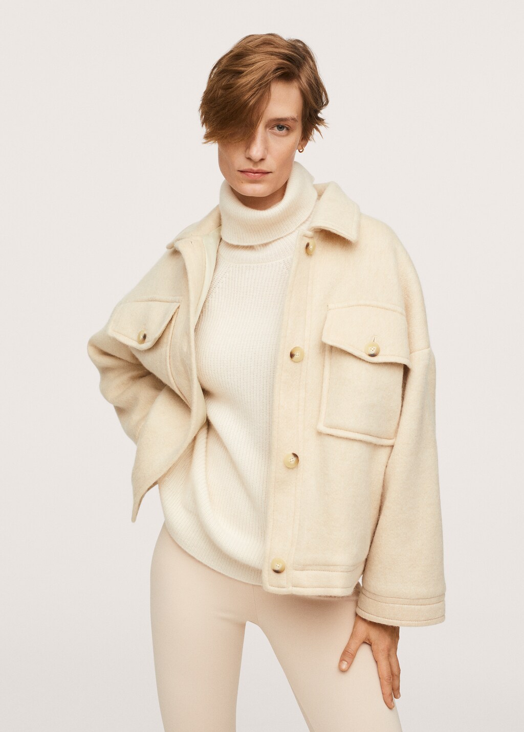 Knitted oversize jacket - Woman | MANGO OUTLET USA