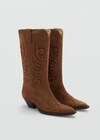 Cizme din piele cowboy - Femei | MANGO OUTLET Romania
