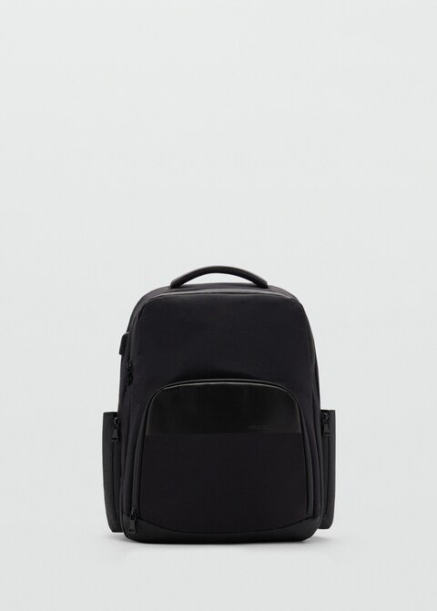 Water-repellent backpack USB connection - Homme | MANGO OUTLET France ...