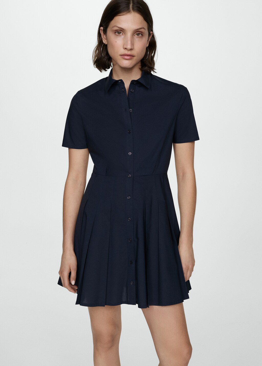 Pleated shirt dress - Women | MANGO OUTLET USA Pleated shirt dress - Women | MANGO OUTLET USA
