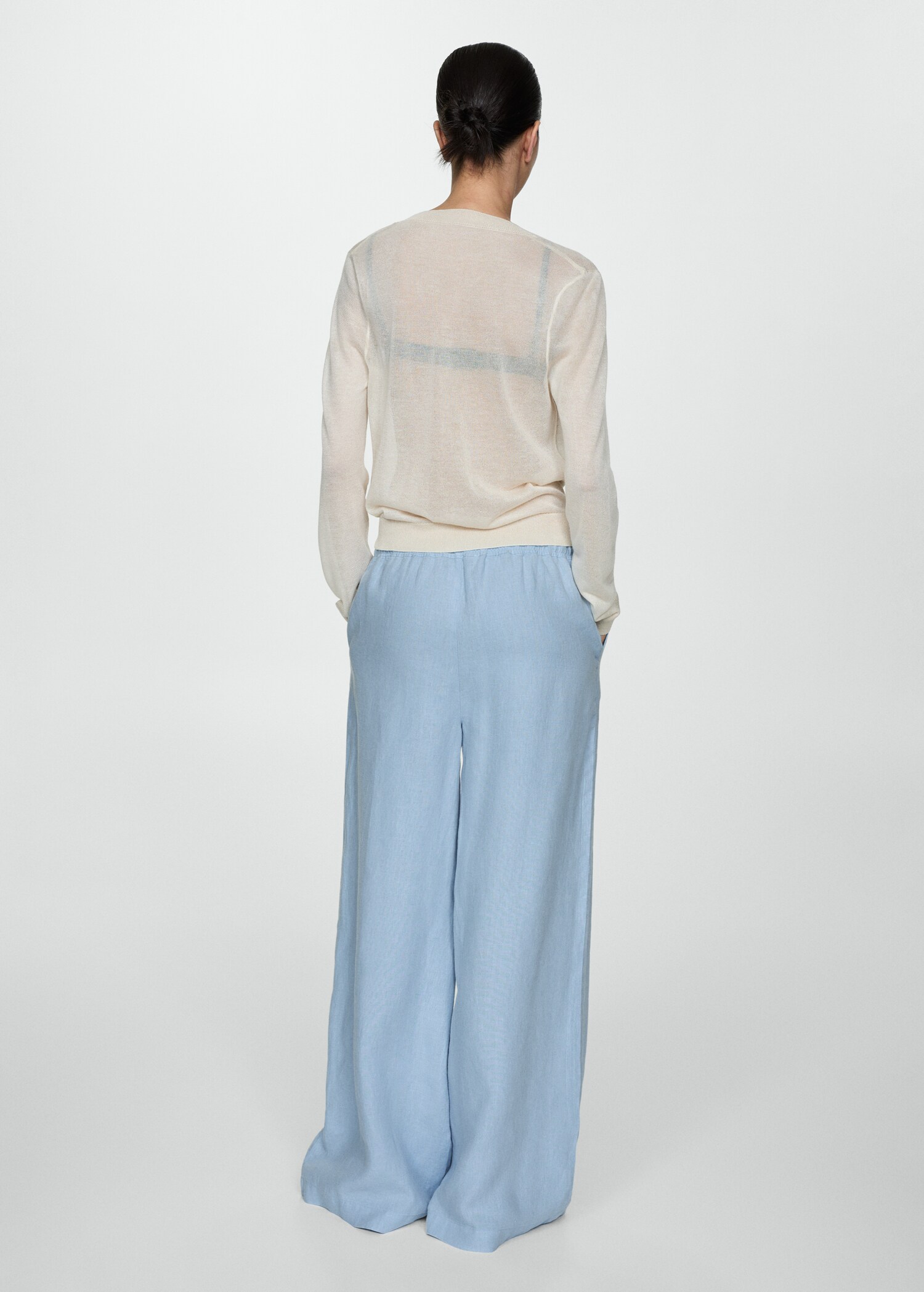 Wide leg linen pants - Women | MANGO OUTLET USA