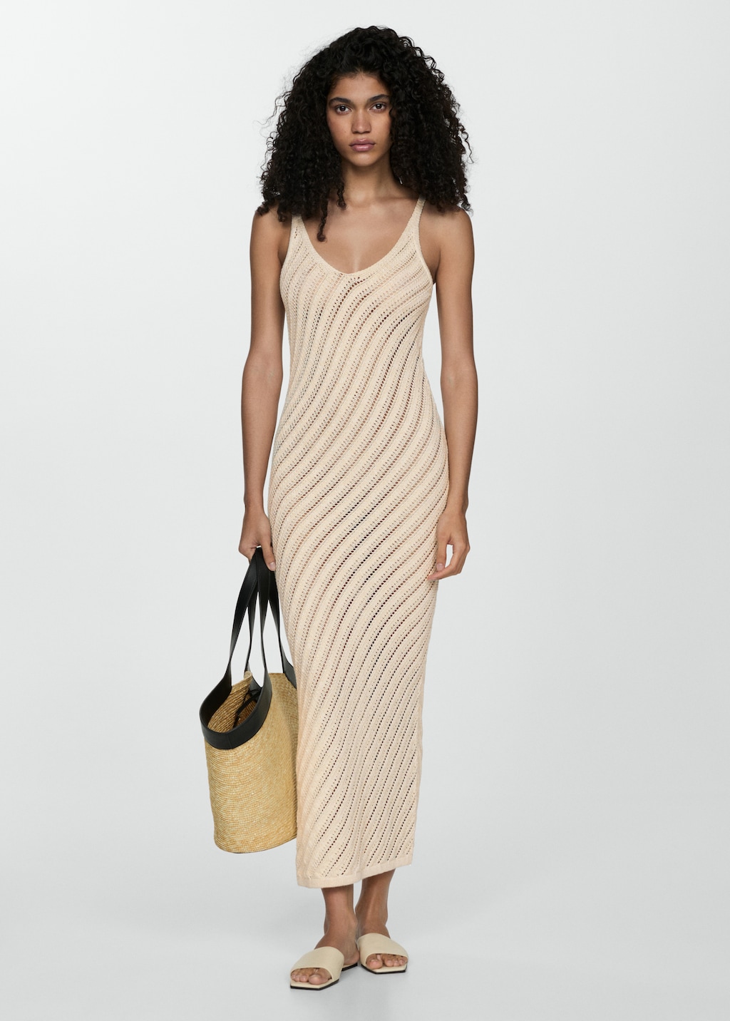 Rochie tricotată croșetată - Femei | MANGO OUTLET Romania