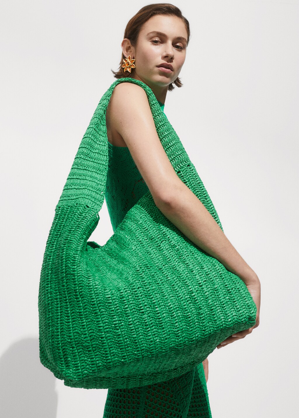 Geantă shopper din fibre naturale - Femei | MANGO OUTLET Romania