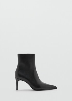 Leather pointed ankle boots - Women | MANGO OUTLET USA