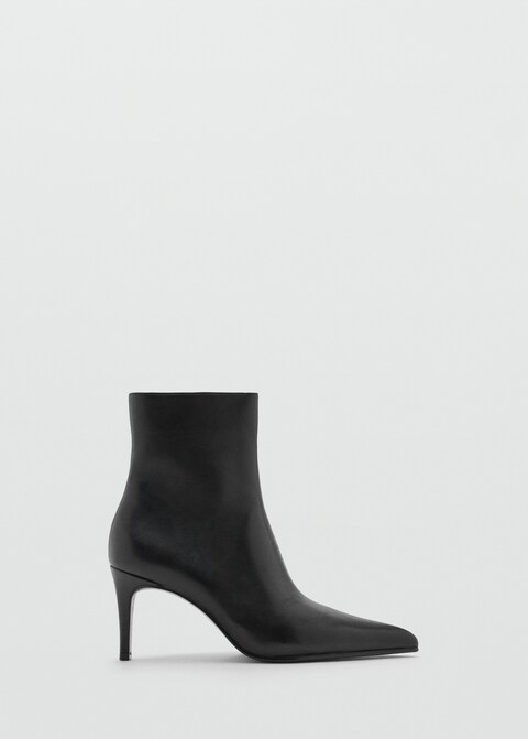 Leather pointed ankle boots - Women | MANGO OUTLET USA