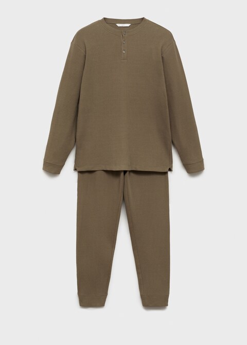 Cotton structured pajama pack - Men | MANGO OUTLET USA