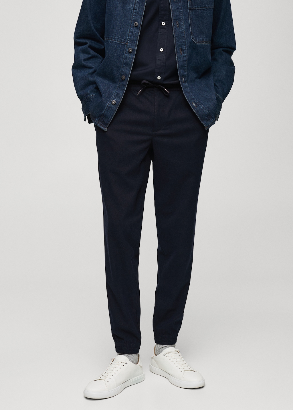 Cotton pants with adjustable drawstring - Men | MANGO OUTLET USA